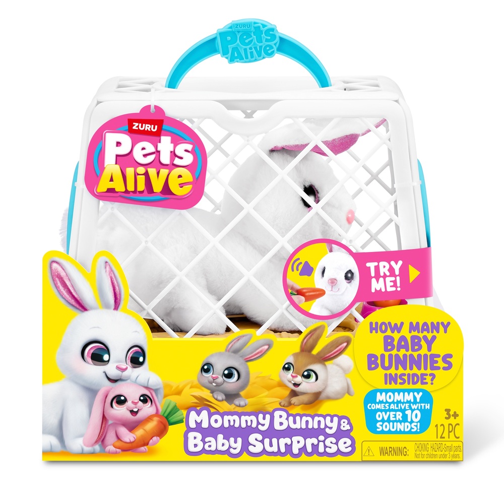 Pets Alive by ZURU Mama Bunny & Baby Surprise Plush Set | Smyths Toys UK