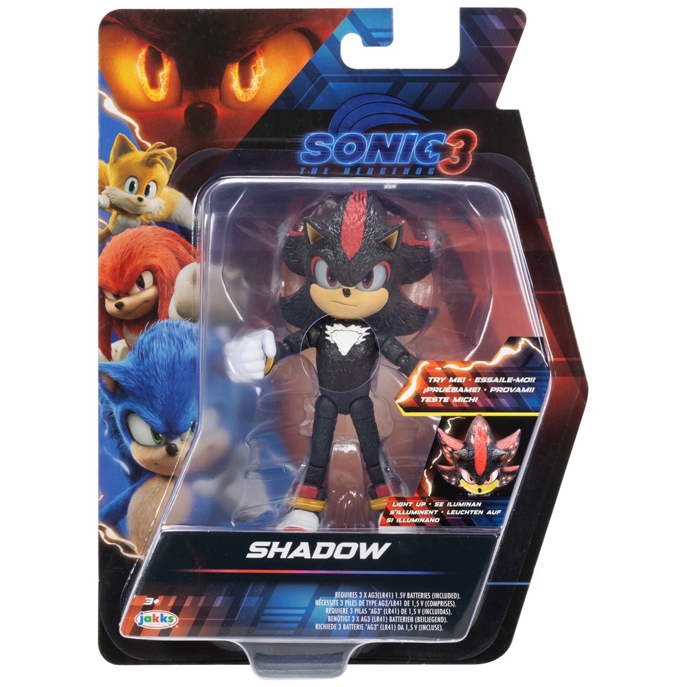 Sonic the Hedgehog 3 Action Figure Light-Up Shadow 12cm | Smyths Toys UK