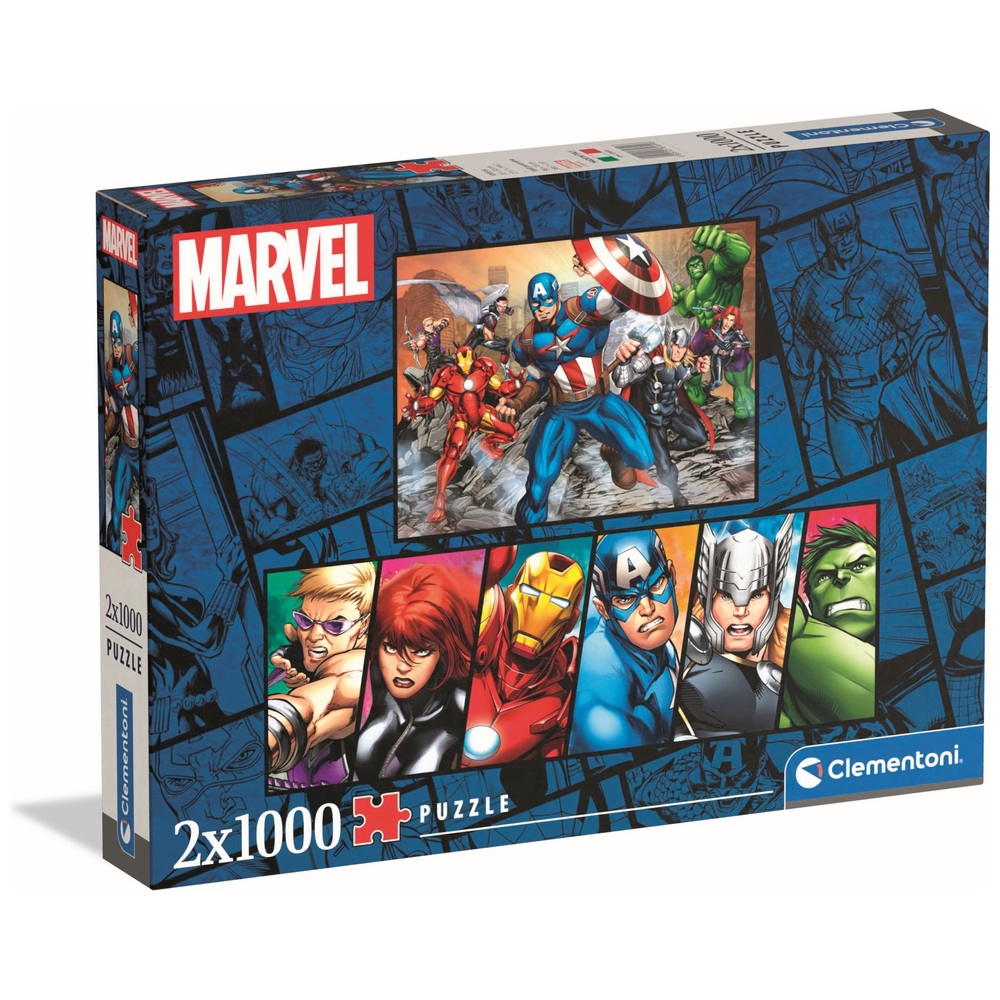 Clementoni Marvel Avengers Panorama-Puzzle im Doppelpack je 1000 Teile ...
