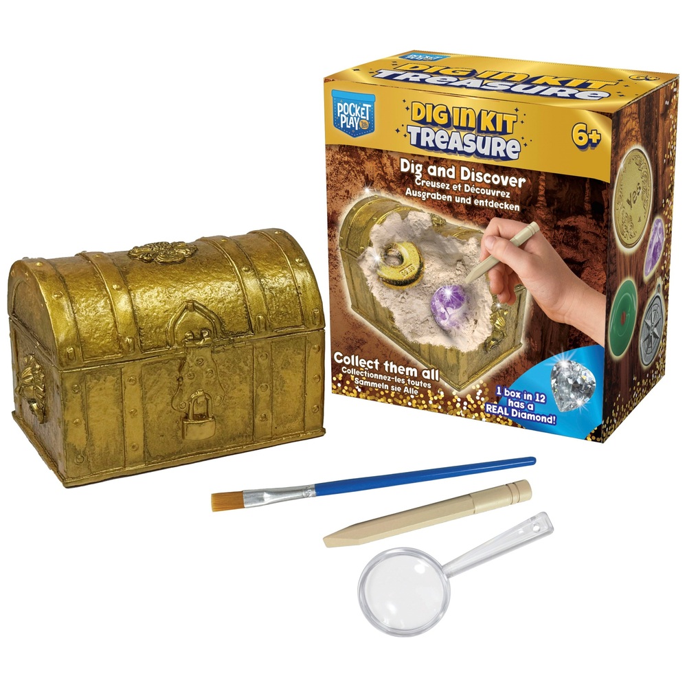 Pocket Play Dig in Kit Gold Treasure Chest | Smyths Toys UK
