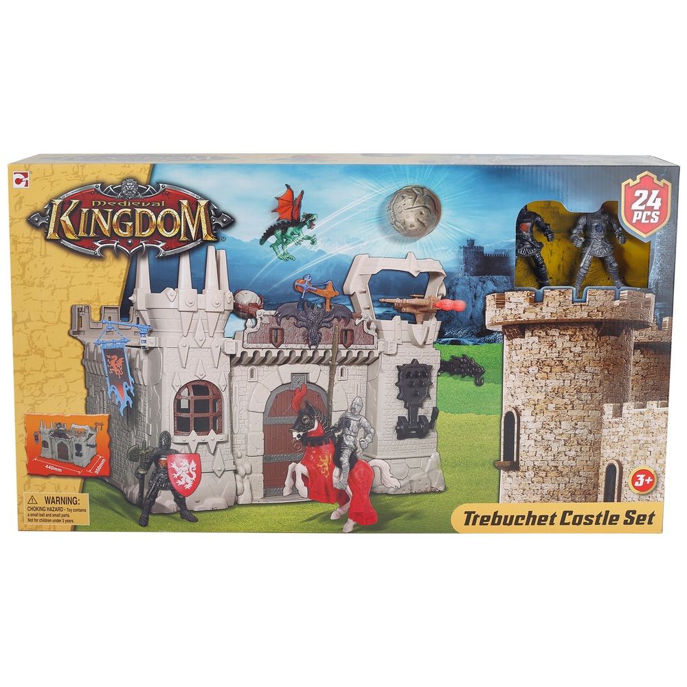 Medieval Kingdom Playset Trebuchet Castle with Knight Action Figures ...