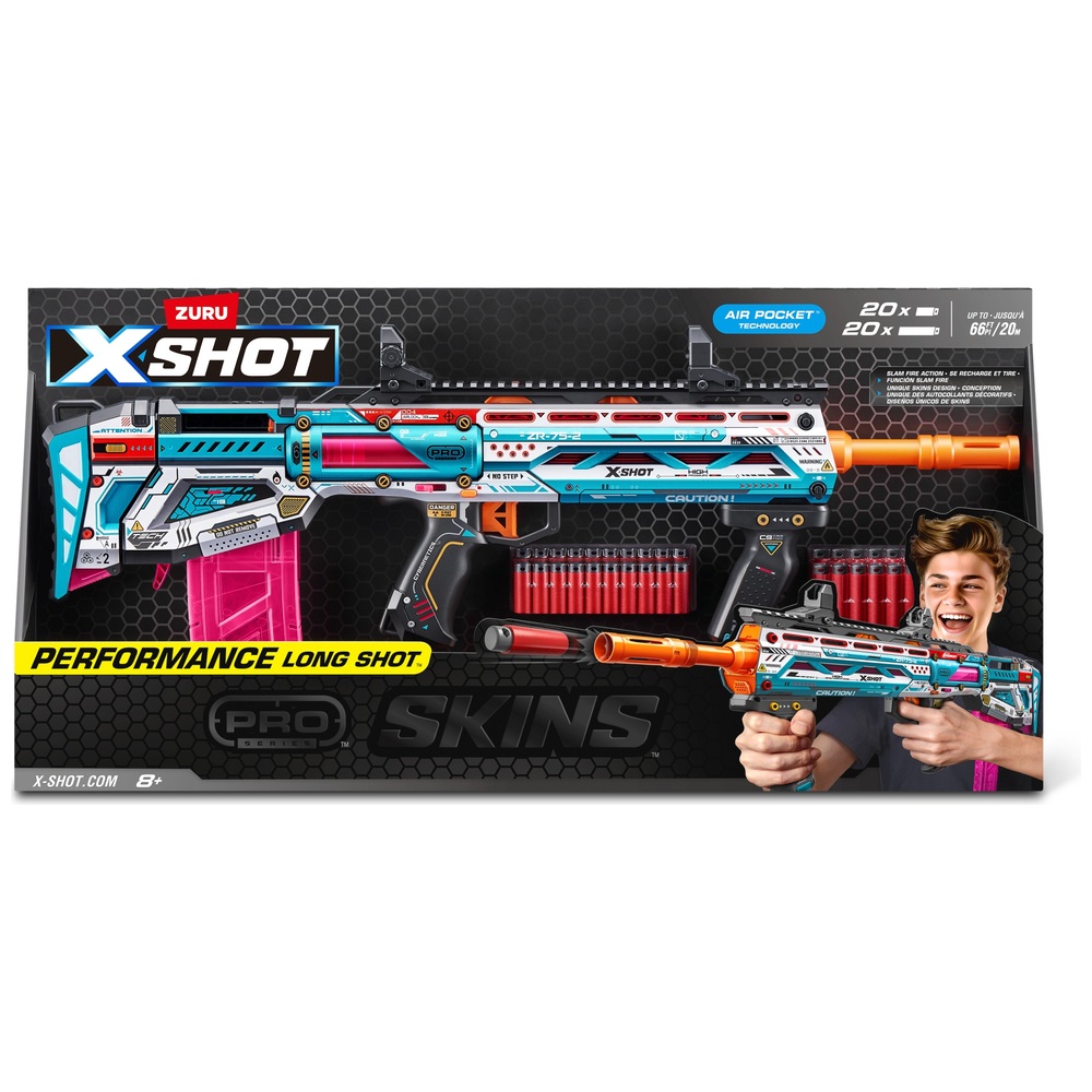 XSHOT SKINS Pro Performance Long Shot Blaster 40 Darts by ZURU | Smyths ...