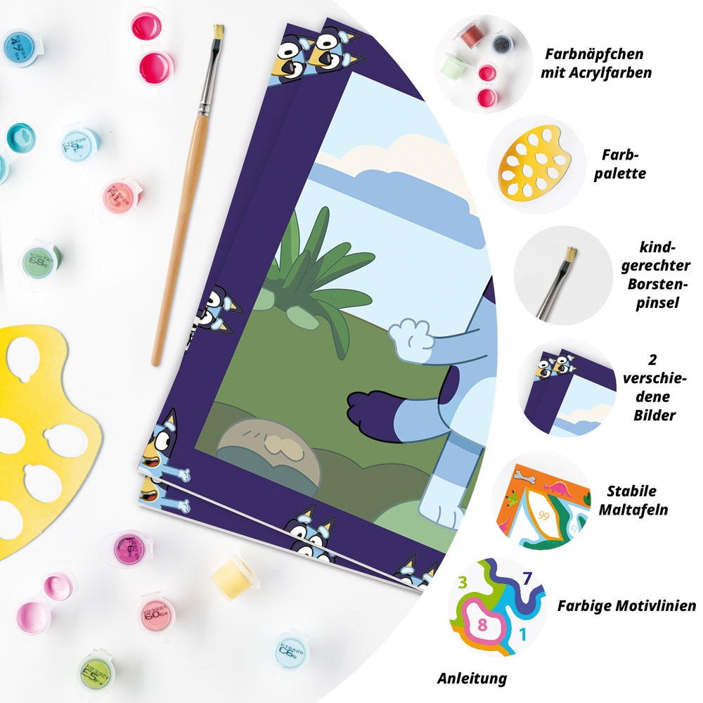 CreArt Malen nach Zahlen Junior Bluey 2er Set | Smyths Toys Österreich