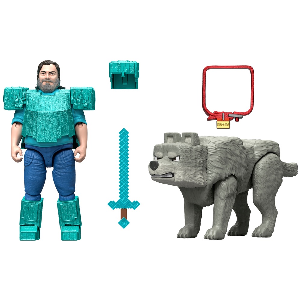 Minecraft Movie Action Figure Man's Best Wolf 2 Pack | Smyths Toys UK