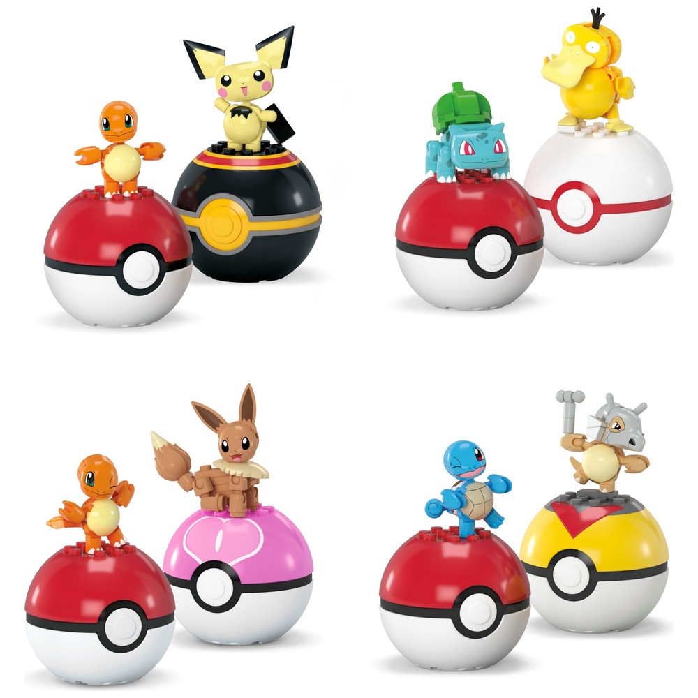 MEGA Building Blocks Pokémon Poké Ball 2 Pack Assortment | Smyths Toys ...