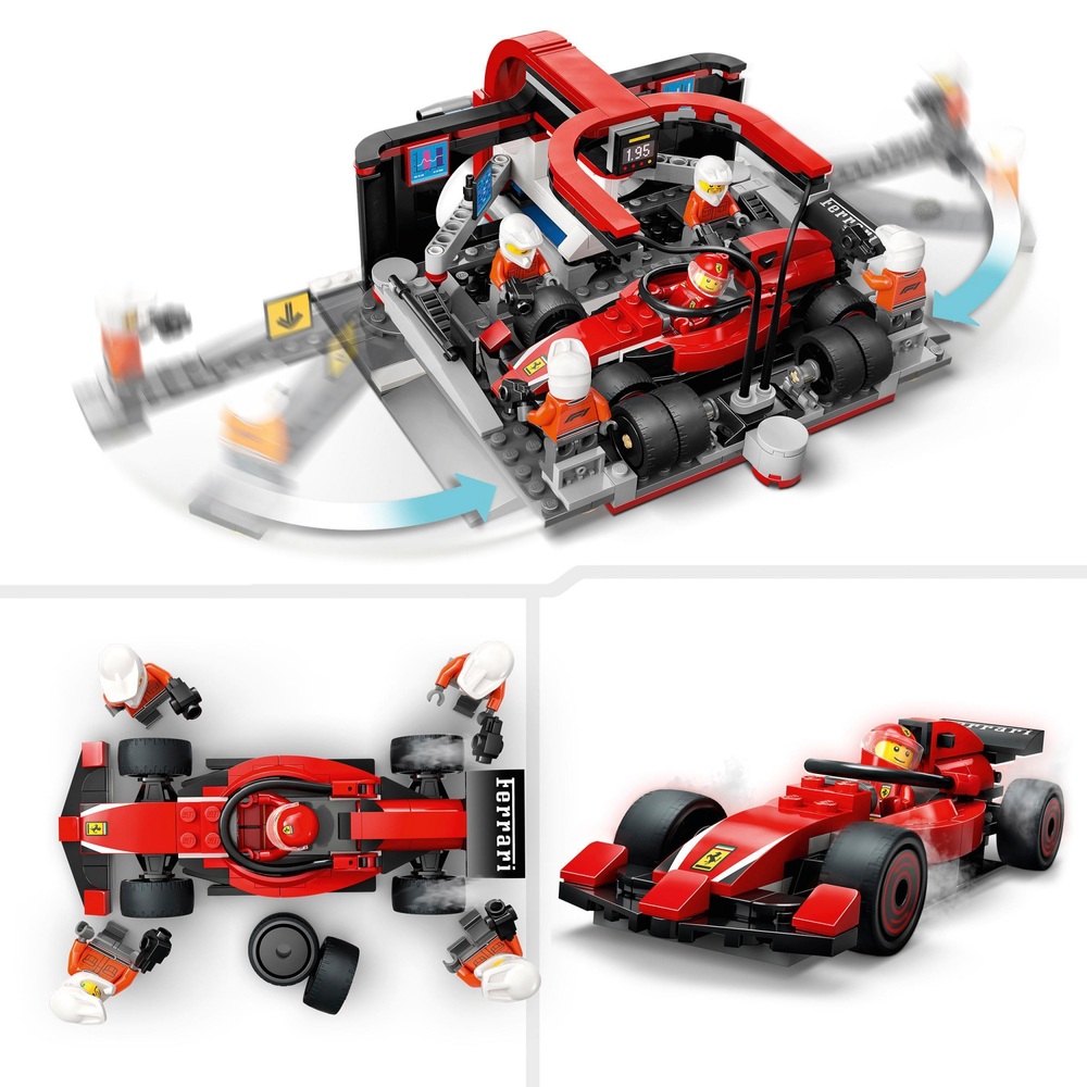 LEGO City 60443 F1 Pit Stop & Pit Crew with Ferrari Car Set | Smyths ...