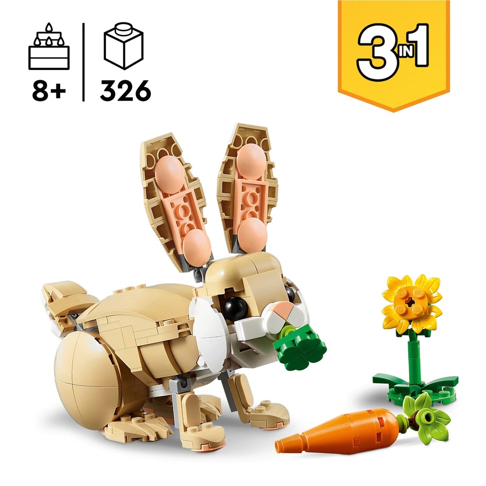 LEGO Creator 31162 3 in 1 Cute Bunny Set Smyths Toys UK
