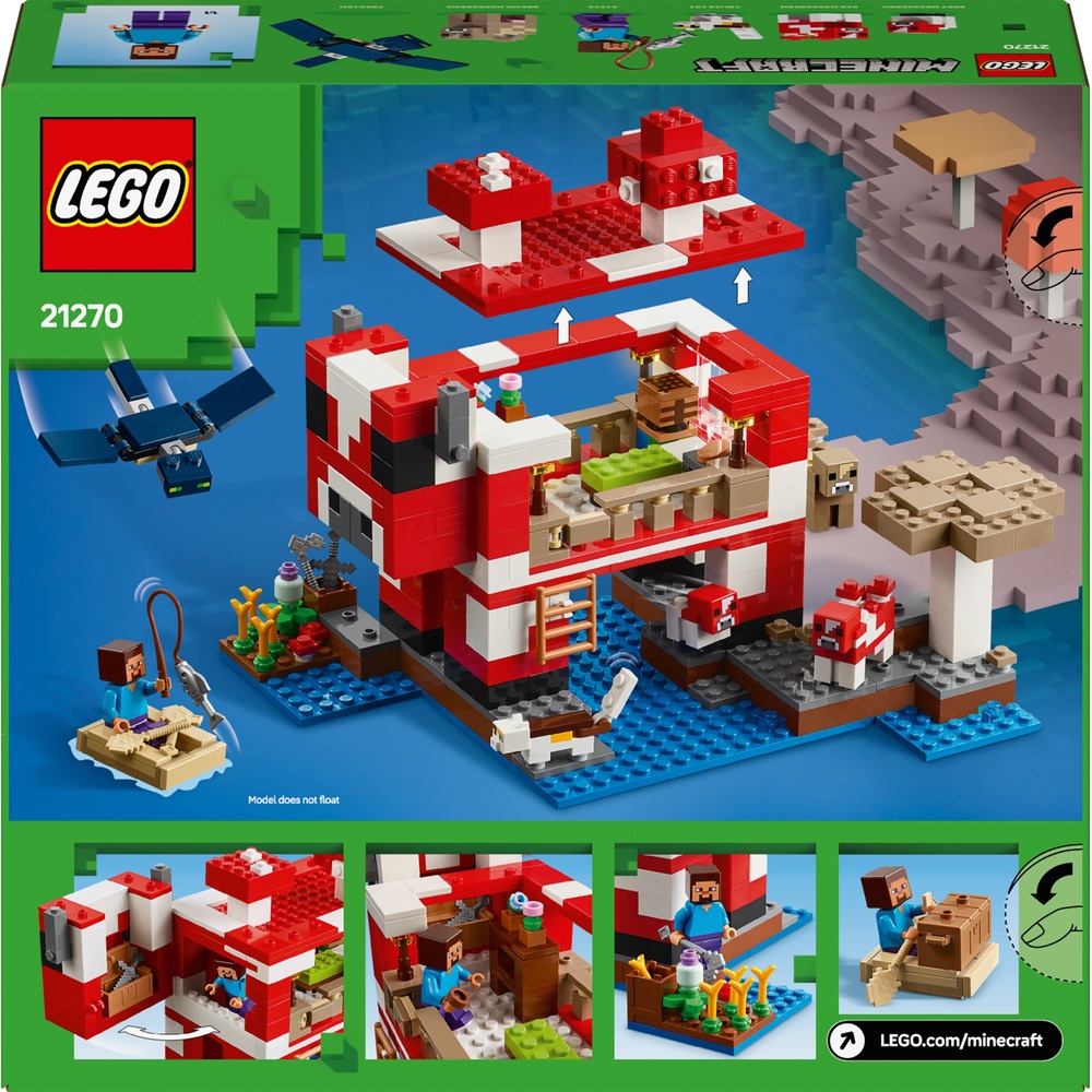 LEGO Minecraft 21270 The Mooshroom House Set | Smyths Toys UK
