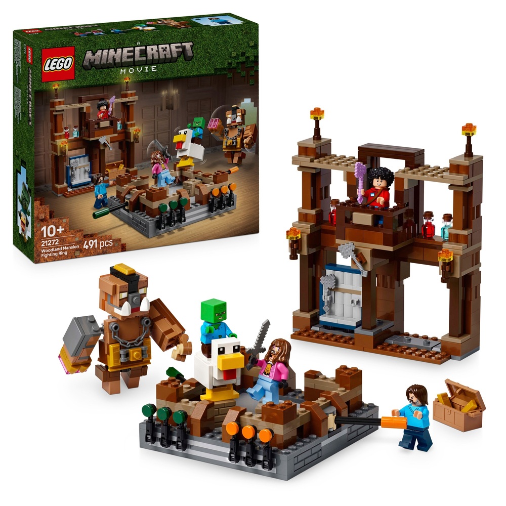 LEGO Minecraft 21272 Woodland Mansion Fighting Ring Set | Smyths Toys UK
