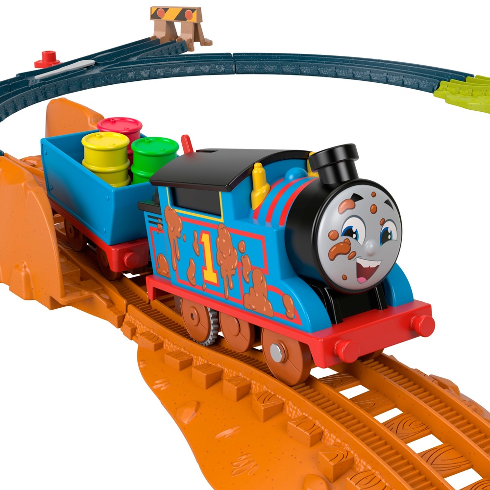 Thomas & Friends Motorised Muddy Adventure Train Track Set | Smyths Toys UK
