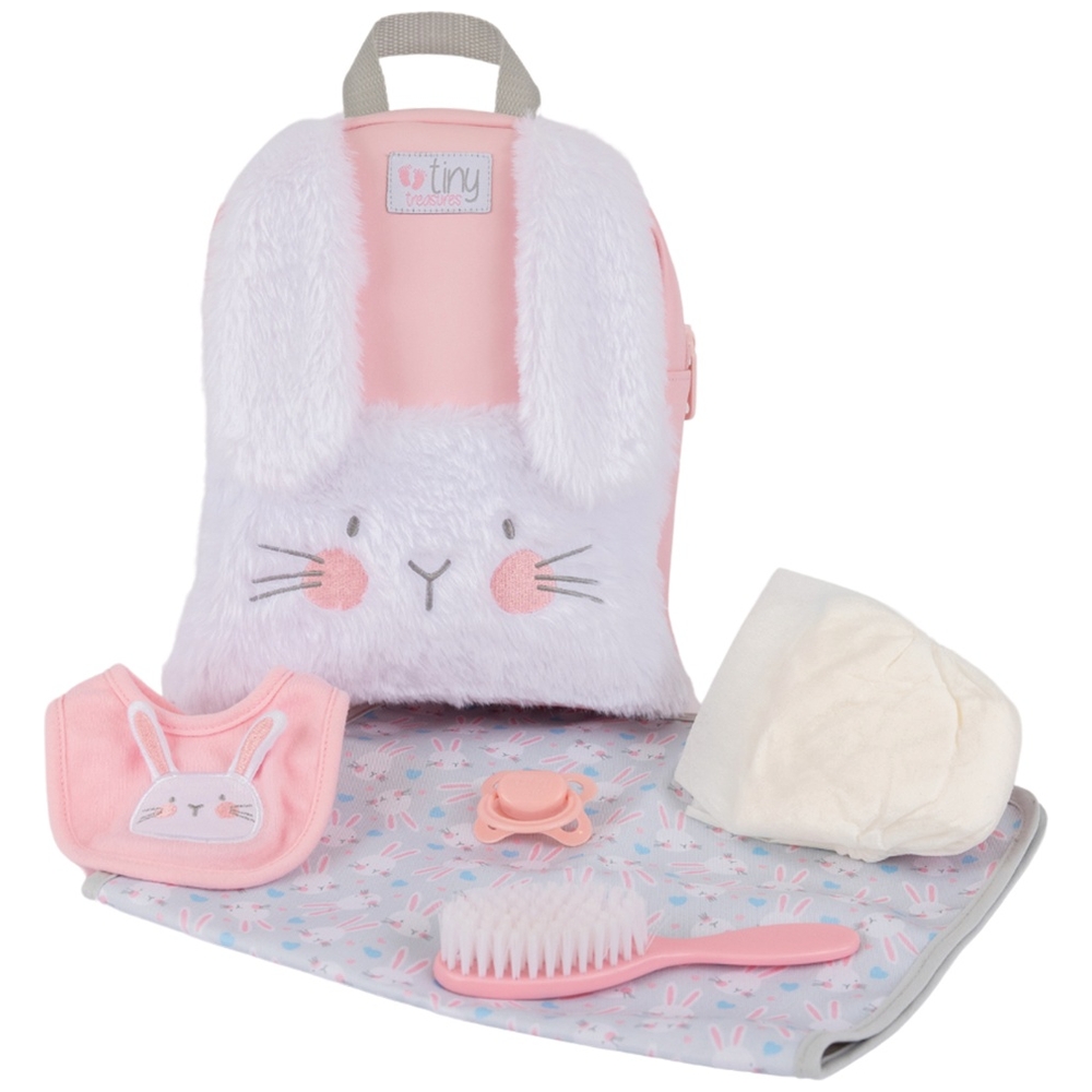 Tiny Treasures Changing Bag & Accessories Pink Bunny | Smyths Toys UK
