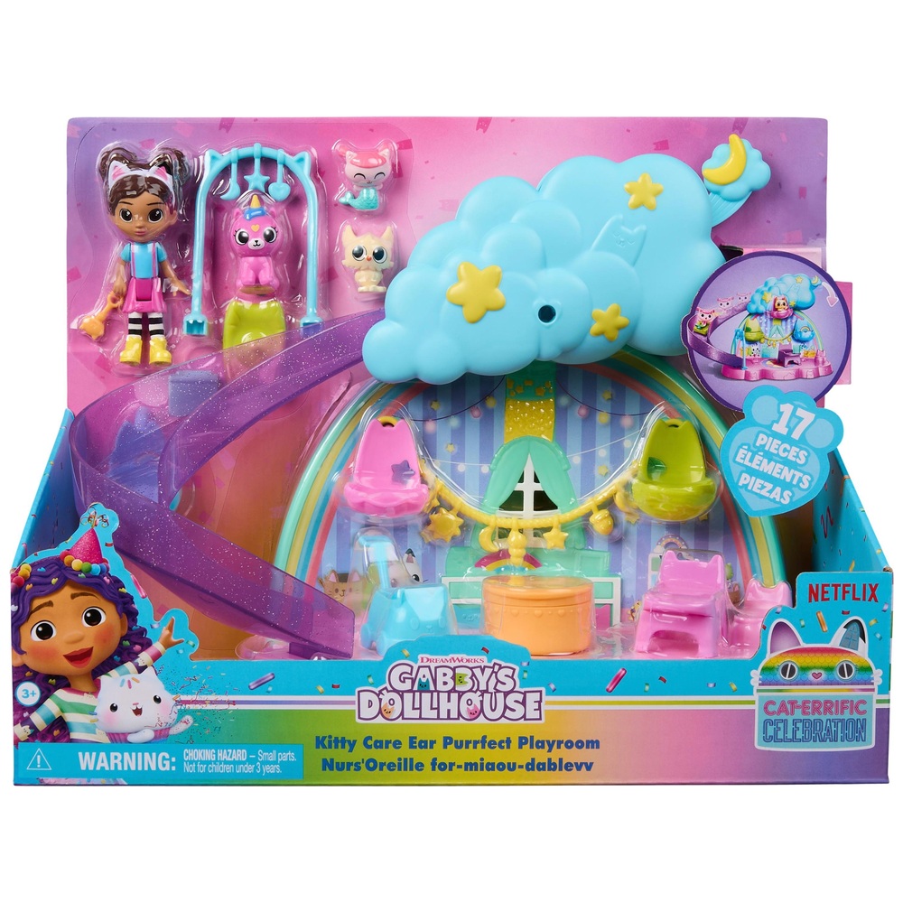 Gabby's Dollhouse Kitty Care Ear Purrfect Playroom Set | Smyths Toys UK