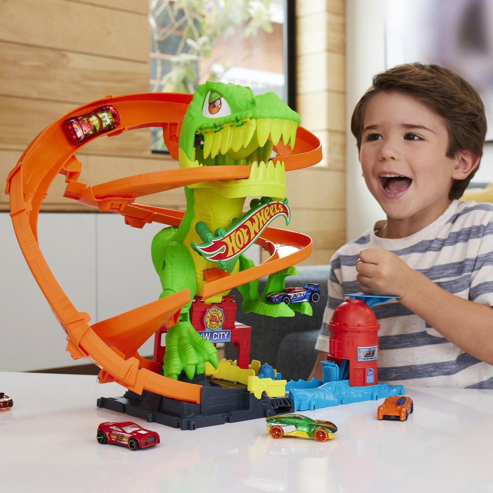Hot Wheels City T Rex Blaze Battle Set Smyths Toys UK