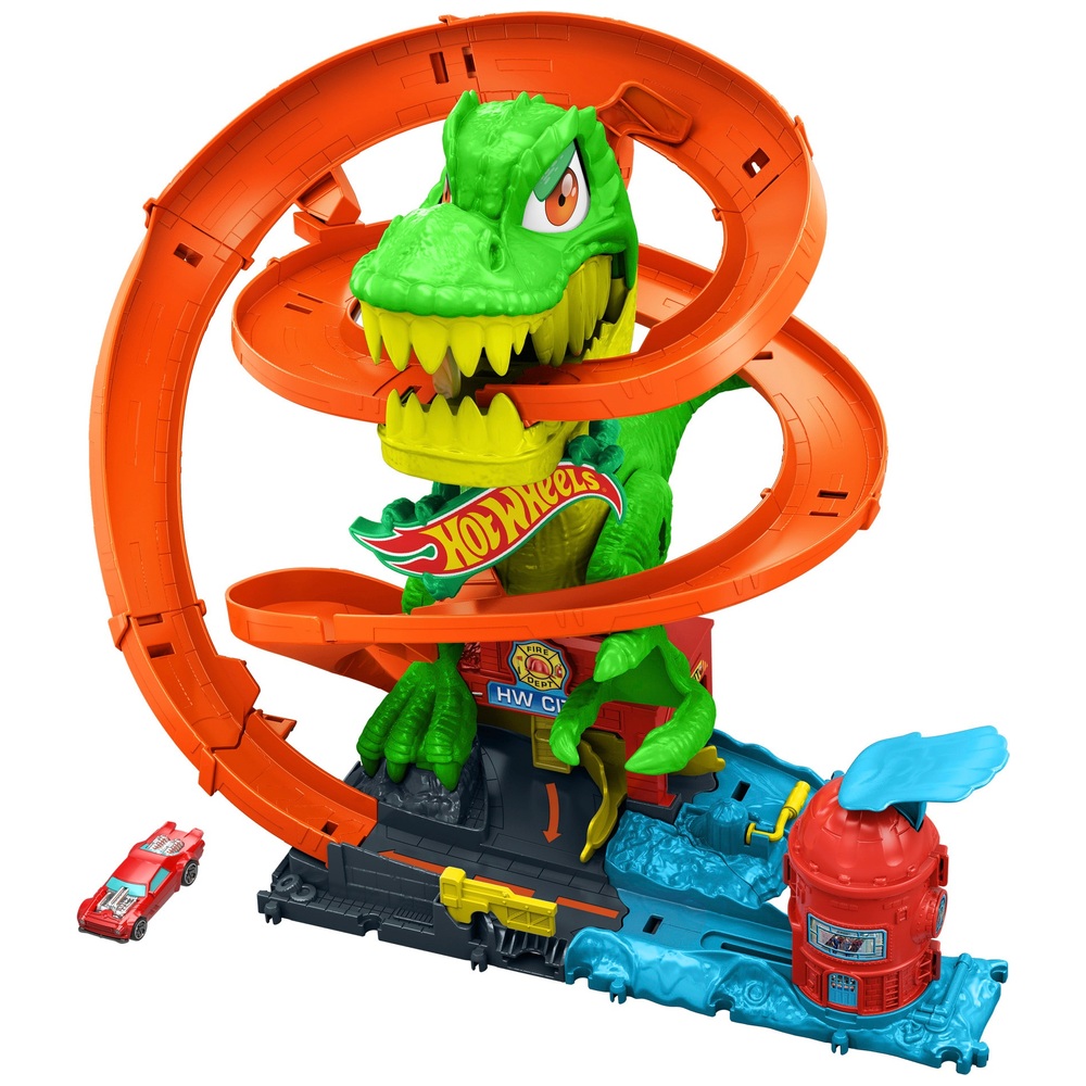 Hot Wheels City T-Rex Blaze Battle Playset | Smyths Toys UK