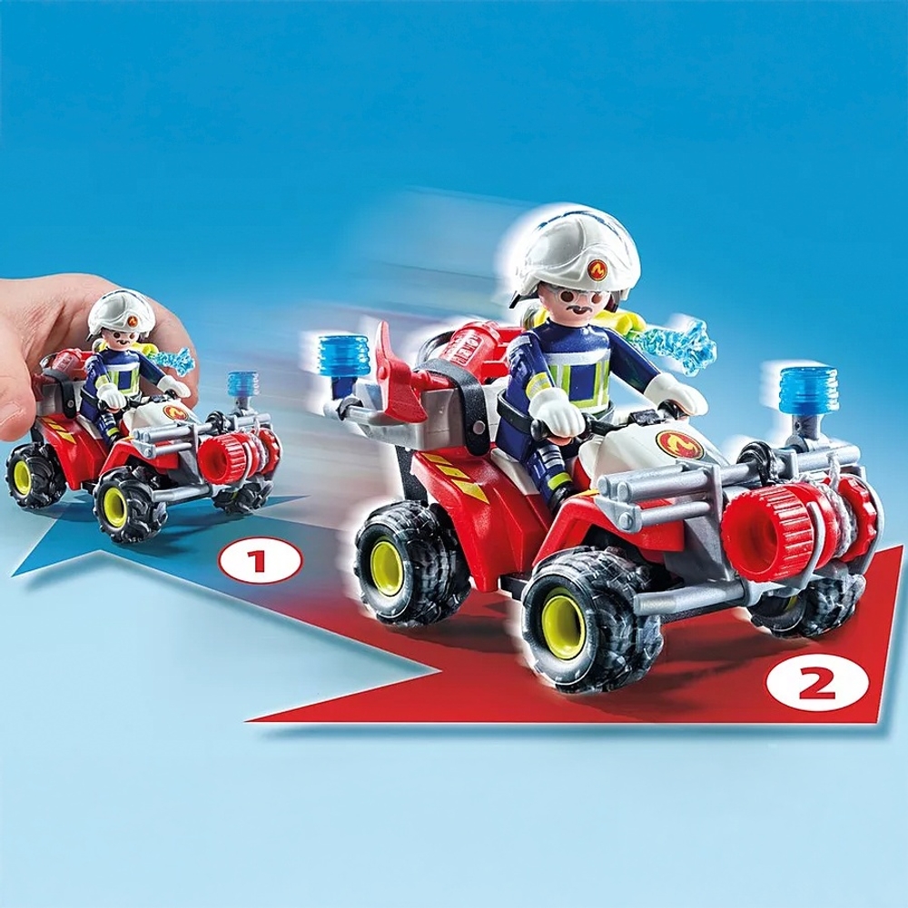 PLAYMOBIL Action Heroes 71825 Feuerwehr Quad löscht Heckenbrand ...