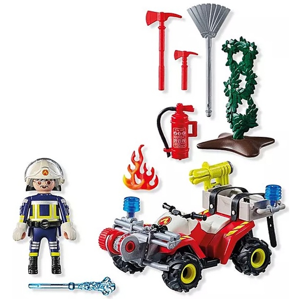 PLAYMOBIL Action Heroes 71825 Feuerwehr Quad löscht Heckenbrand ...