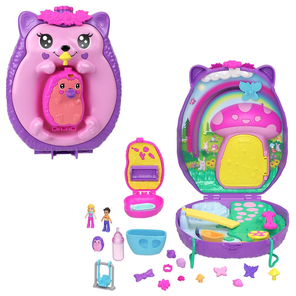 Polly Pocket Hedgehog Mom & Baby Compact Set | Smyths Toys UK