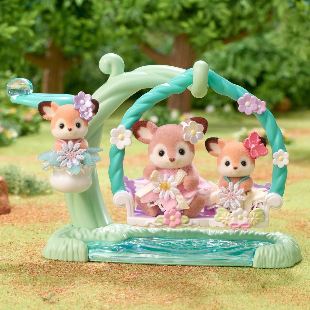 Sylvanian Families Deer Babies Floral Swing Set | Smyths Toys UK