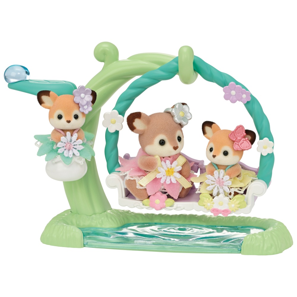 Sylvanian Families Deer Babies Floral Swing Set | Smyths Toys UK