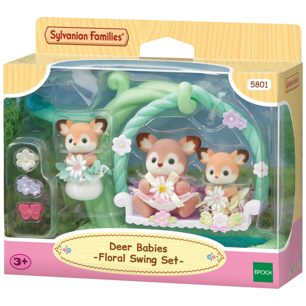 Sylvanian Families Deer Babies Floral Swing Set | Smyths Toys UK
