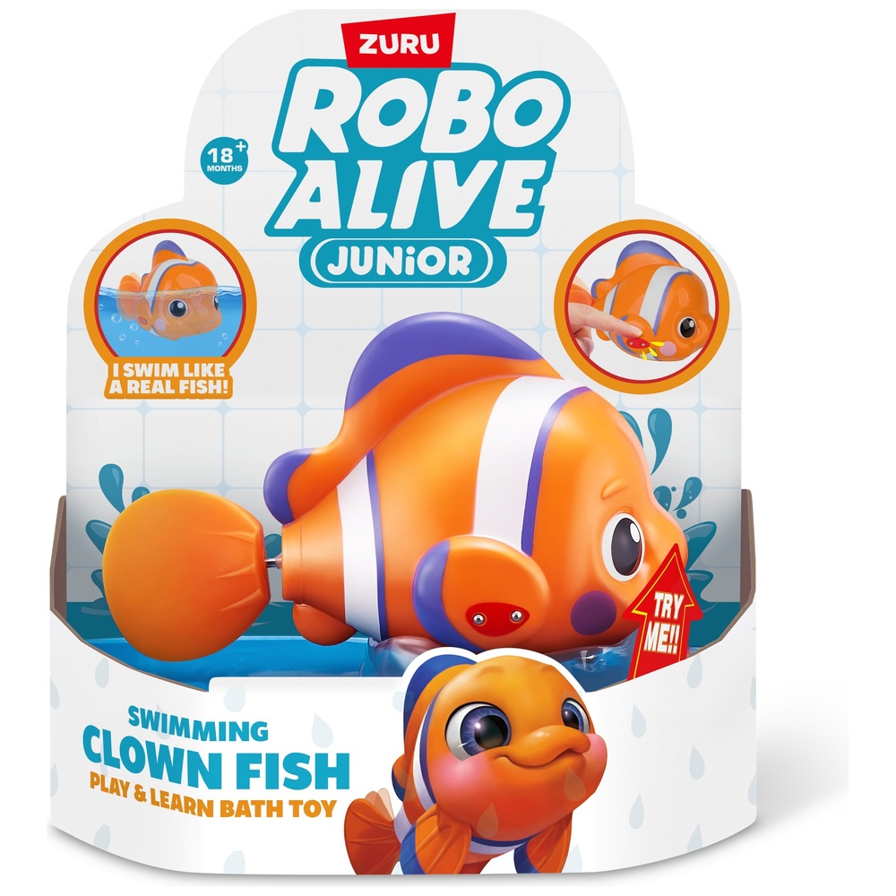 Robo Alive by ZURU Swimming Clown Fish Bath Toy | Smyths Toys UK