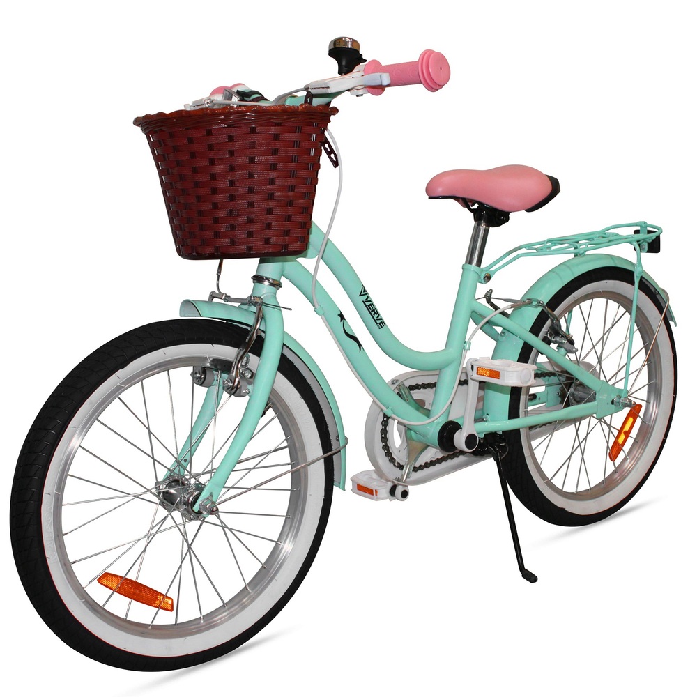 18 Inch Verve Star Bike with Basket Mint and Pink | Smyths Toys UK