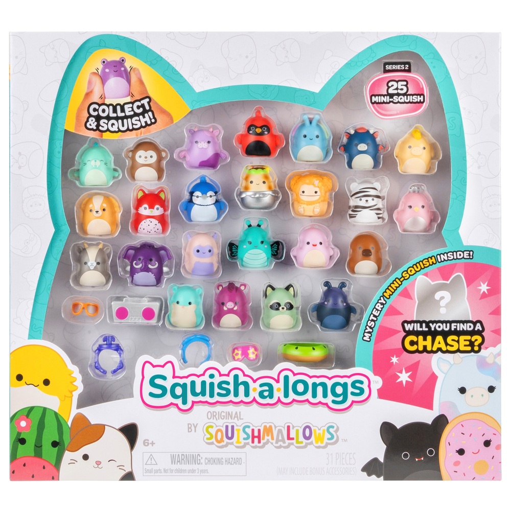 Squishmallows Squish-a-longs Figuren 25er Set mit Ring Serie 2 | Smyths ...