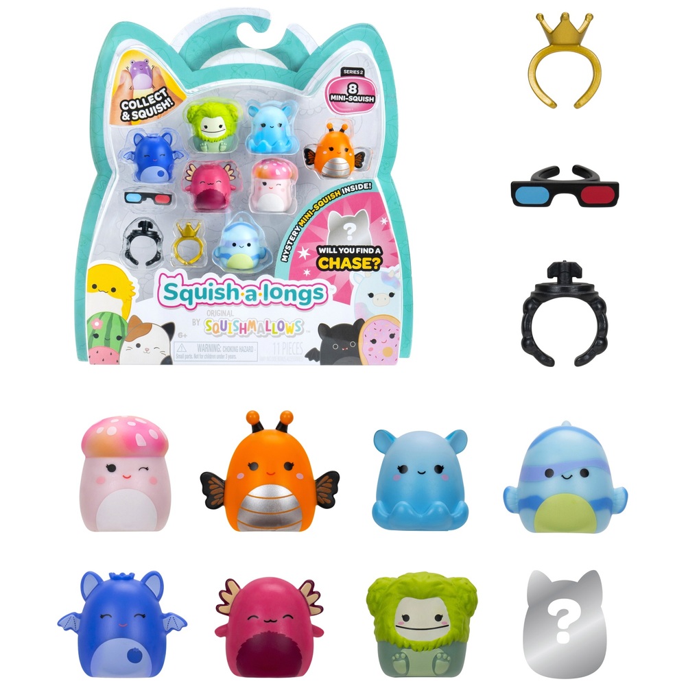 Squishmallows Squish-a-longs Figuren 8er Set mit Ring Serie 2 | Smyths ...