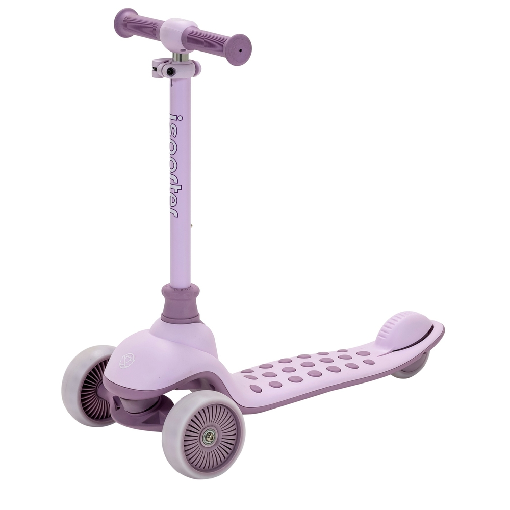 iSporter Deluxe Folding LED 3 Wheel Scooter Purple | Smyths Toys Ireland