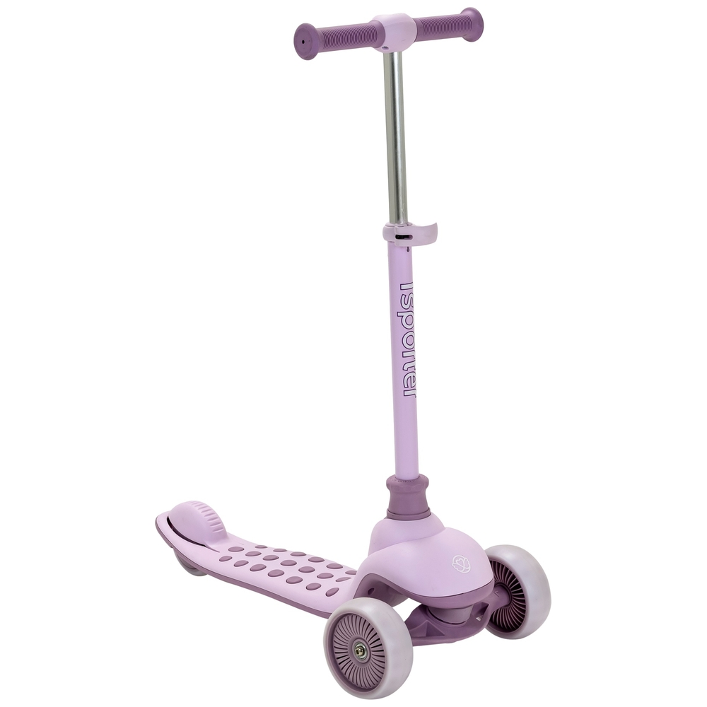 iSporter Deluxe Folding LED 3 Wheel Scooter Purple | Smyths Toys Ireland